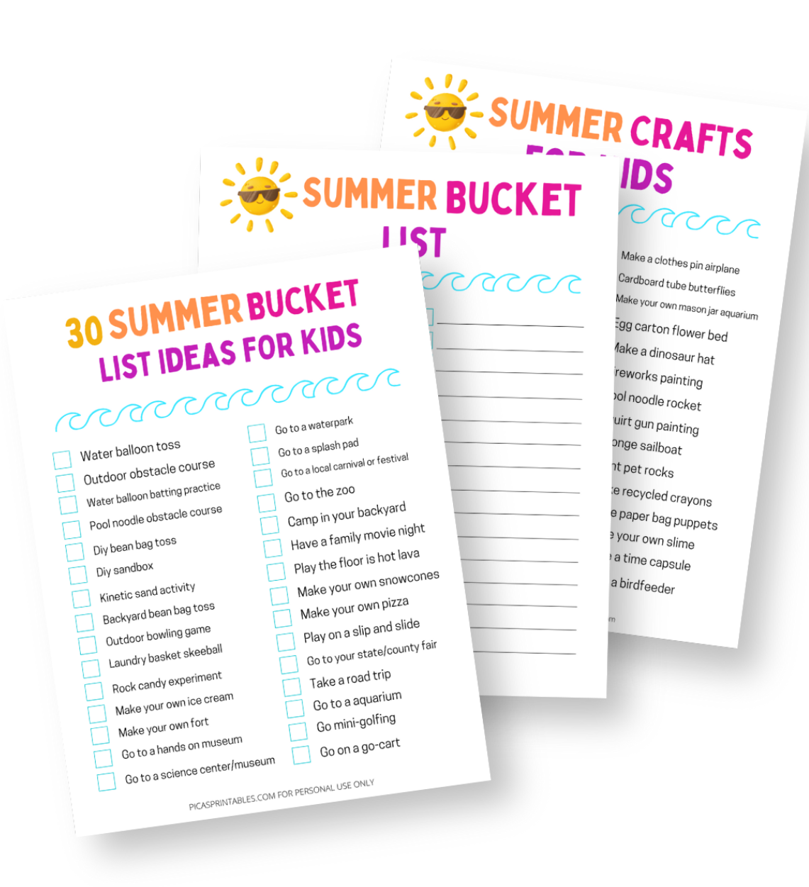 47+ Fun & Creative Summer Bucket List Ideas for Kids - Pica's Printables