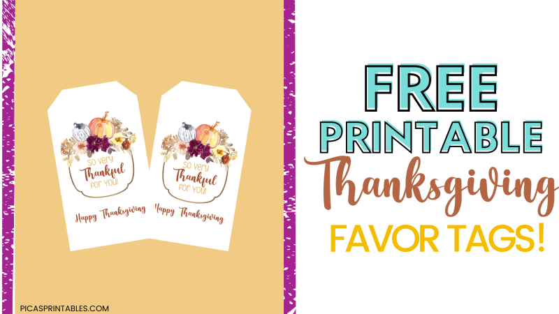 Free Printable Thanksgiving Tags - Pica's Printables