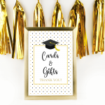 Black and Gold Printable Graduation Party Signs - Pica's Printables