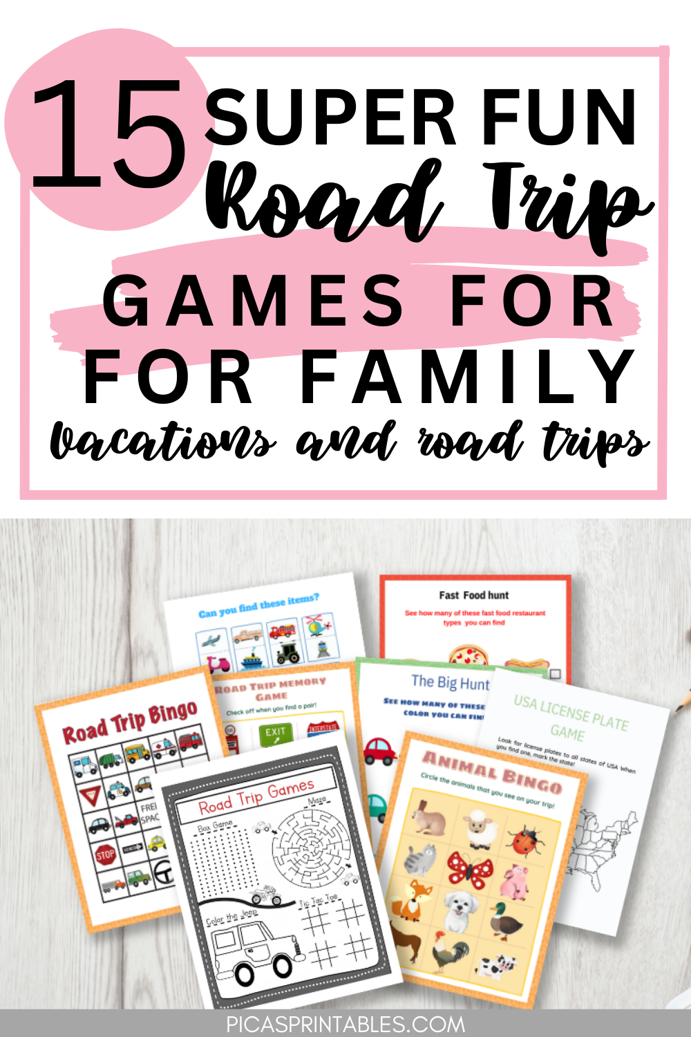 Printable Road Trip Activity Pack for Kids - Pica's Printables