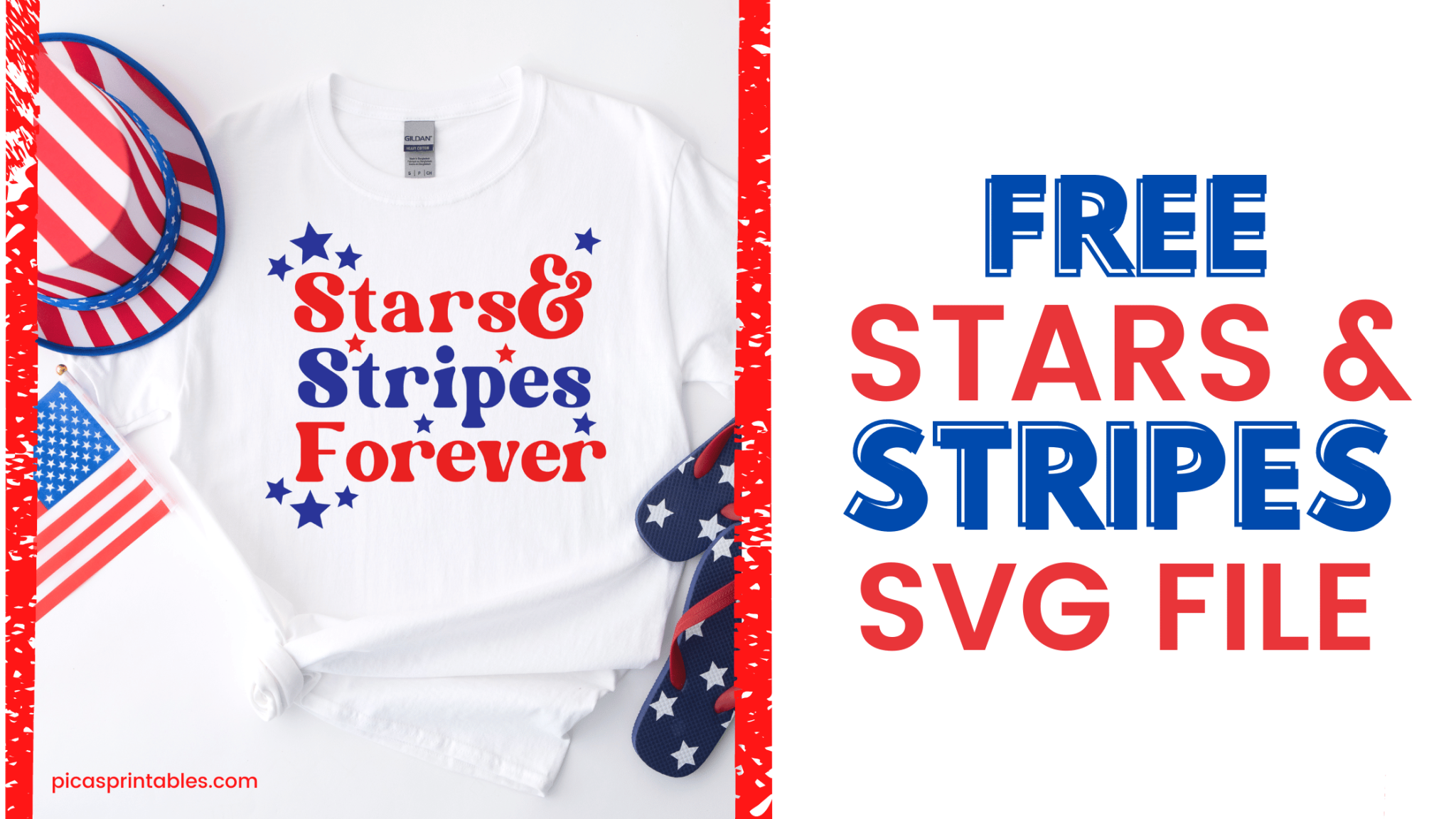Free Stars and Stripes SVG File for Cricut - Pica's Printables